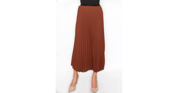 Classic Pleated Rust Midi Skirt | Modest Women Clothing - YAL New York