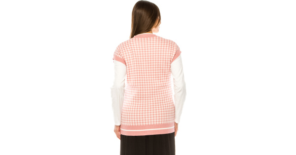 Pastel Pink Check Vest with Pockets | Modest Women Clothing - YAL New York