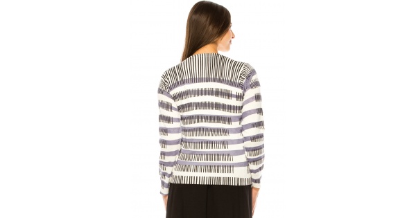Lavender Lines Striped Knit Sweater Modest Women Clothing Yal New York