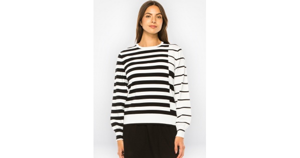 Sleek Stripes Modest Sweater Modest Women Clothing Yal New York