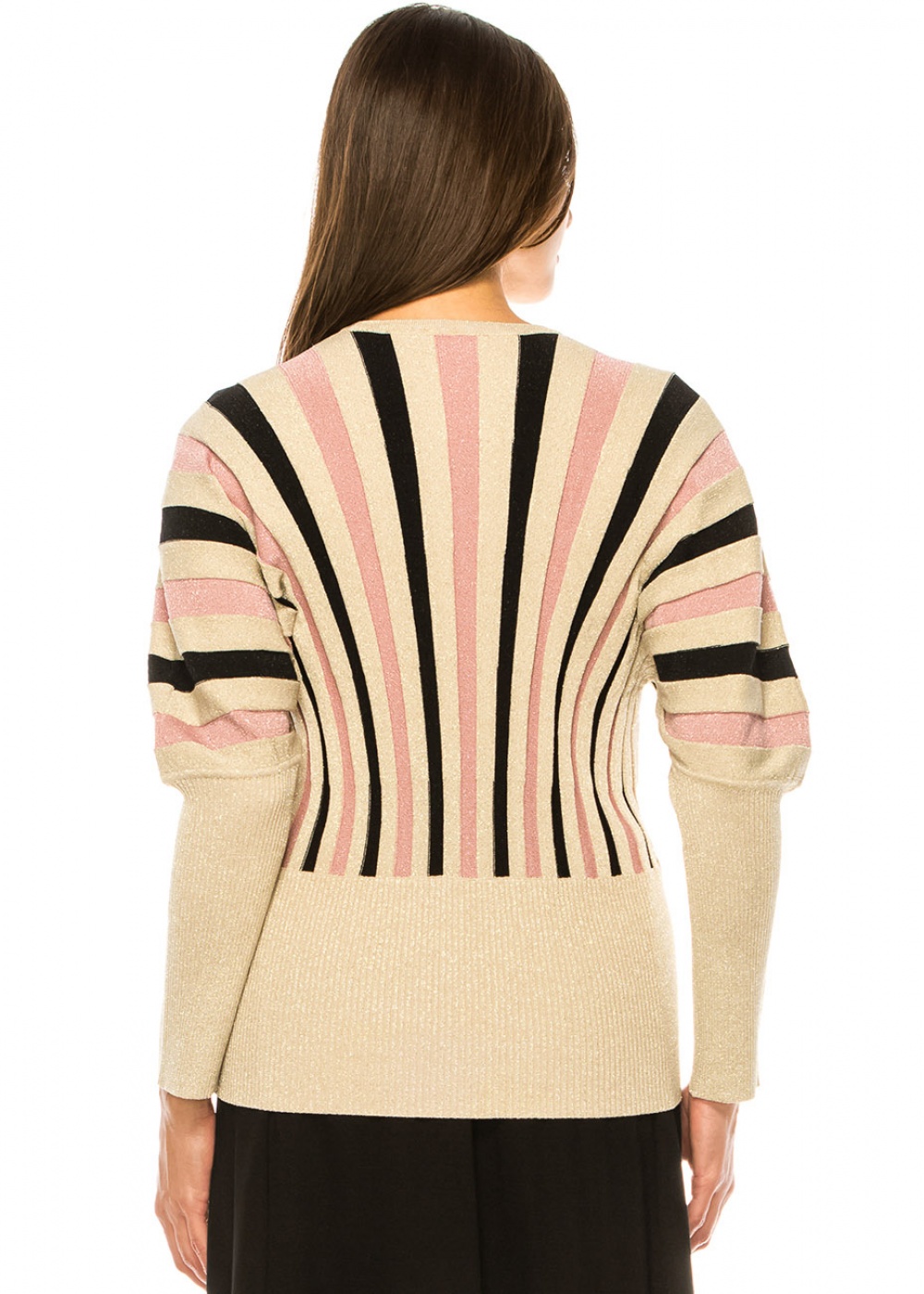 Beige and Blush Artisan Stripe Knit Sweater | Modest Women Clothing ...