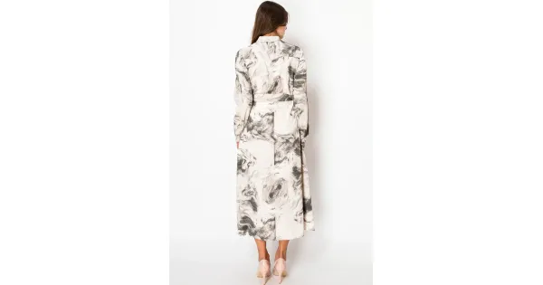 Black & White Marble Shirt Dress | Modest Women Clothing - YAL New York