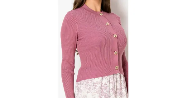 Dusty Rose Ribbed Cardigan | Modest Women Clothing - YAL New York