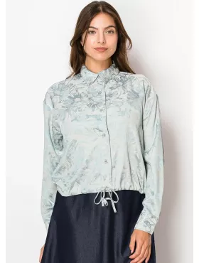 Blue Watercolor Floral Blouse | Modest Women Clothing - YAL Blue Watercolor Floral Blouse | Modest Women Clothing - YAL